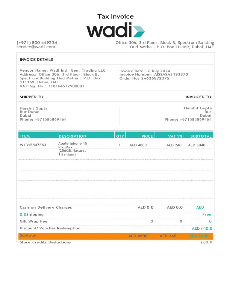 Invoice Apple | PDF
