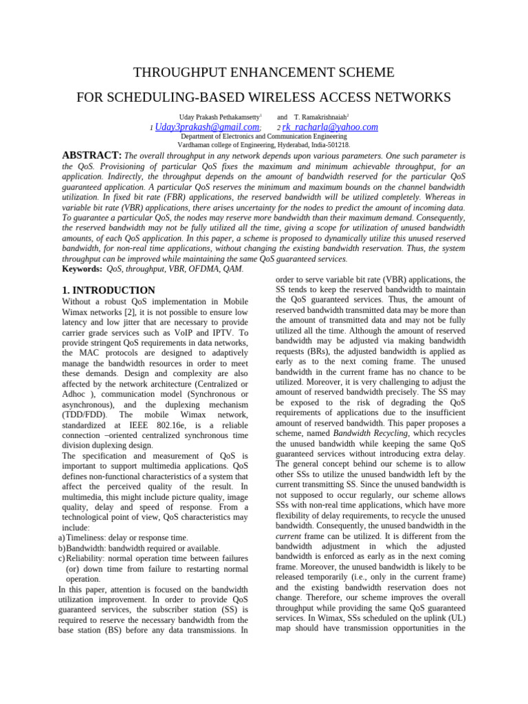 Throughput Enhancement Scheme | PDF
