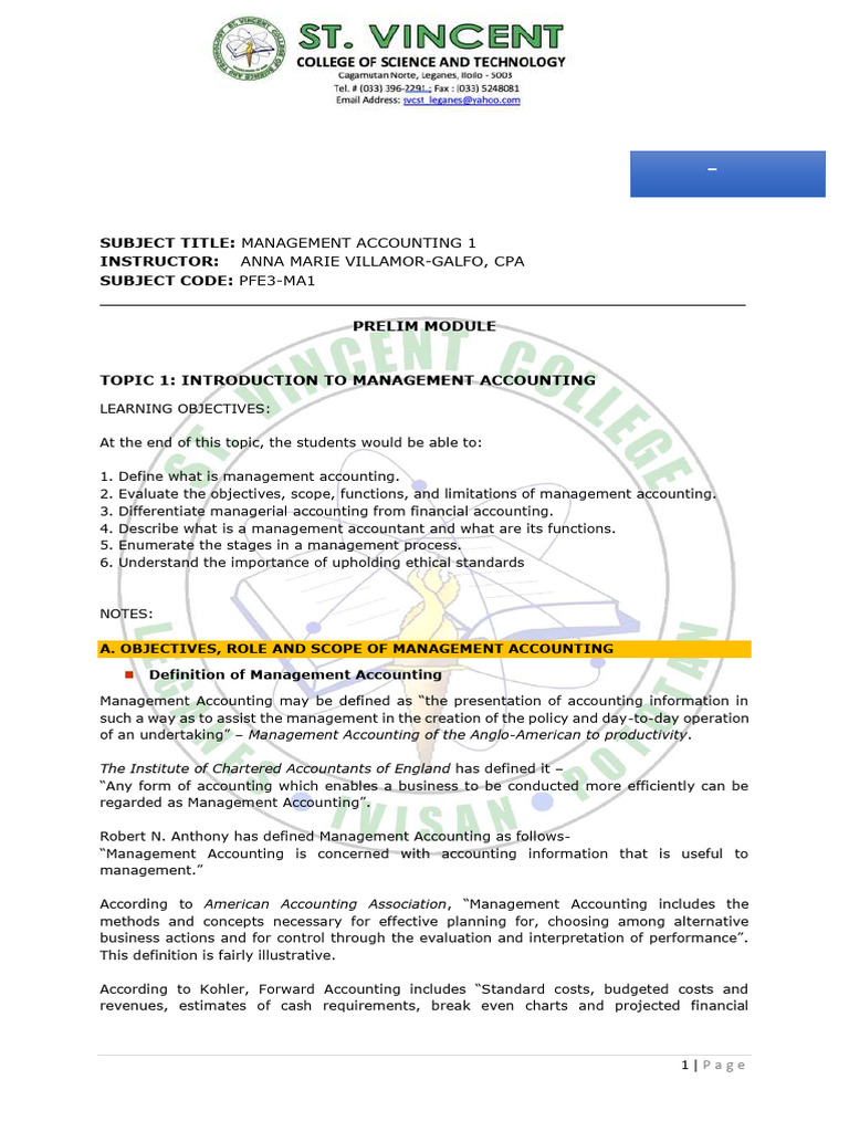 Galfo Pfe3-Ma1 Module | PDF | Management Accounting | Accountant