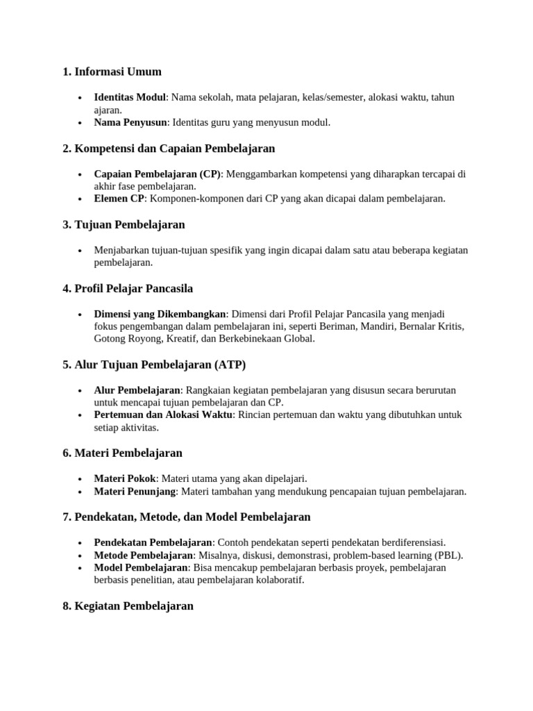 Kerangka Modul Kurmer | PDF