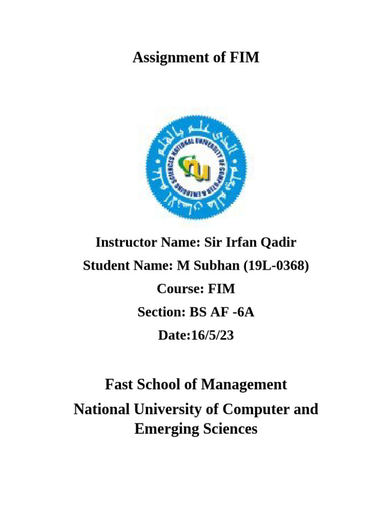 Assignment of FIM | PDF