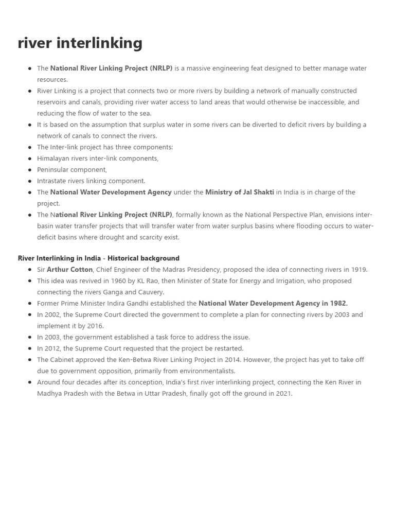River Interlinking | PDF