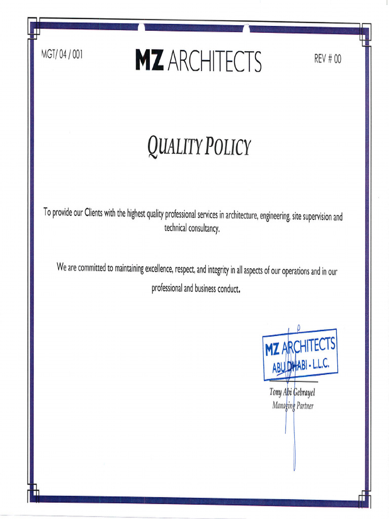 Quality Policy & Objectives | PDF
