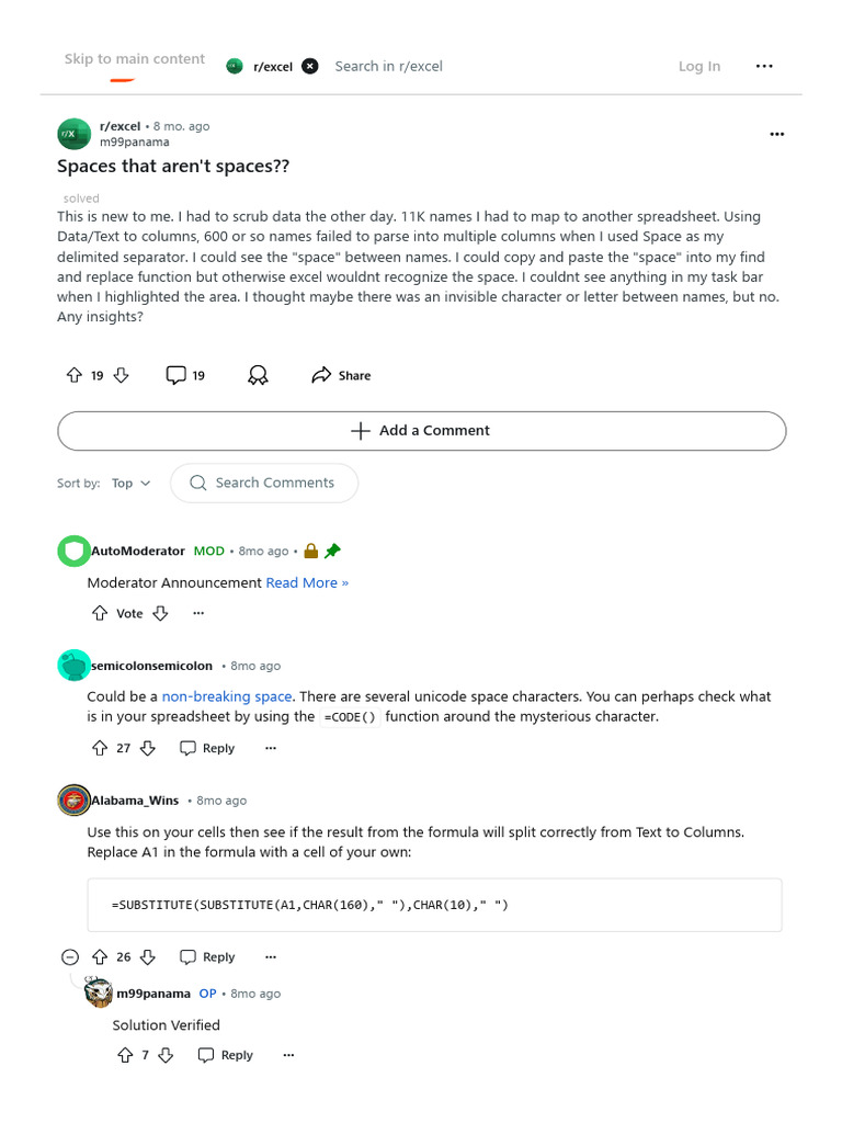 Spaces That Aren't Spaces - R - Excel | PDF | Code | Computing