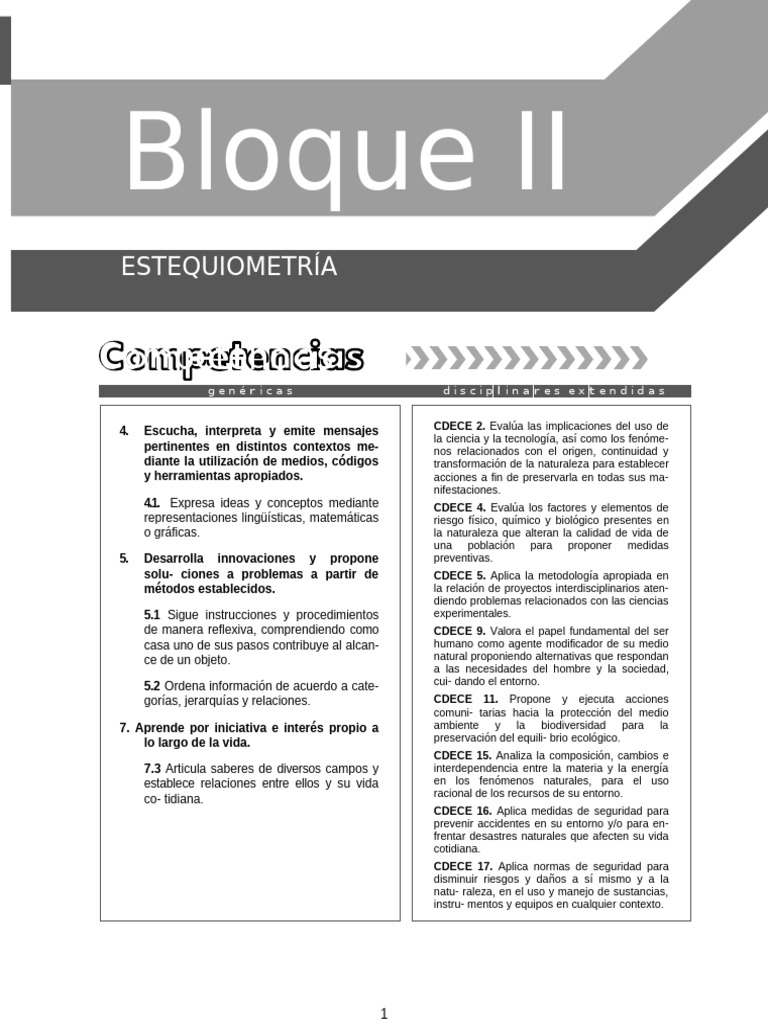 Temas Selectos de Química I_BLOQUE 2 | PDF