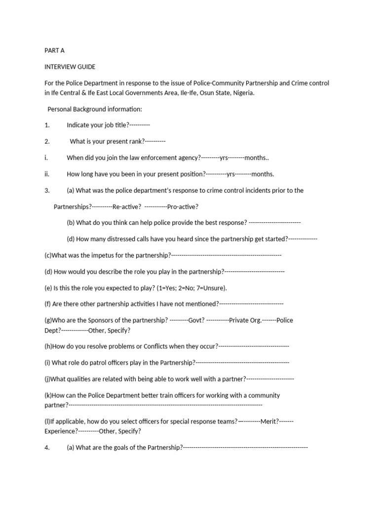 INTERVIEW GUIDE MSC PROPOSAL | PDF