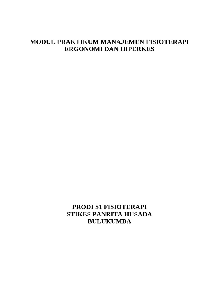 Modul Praktikum Ergonomi Dan Hiperkes | PDF