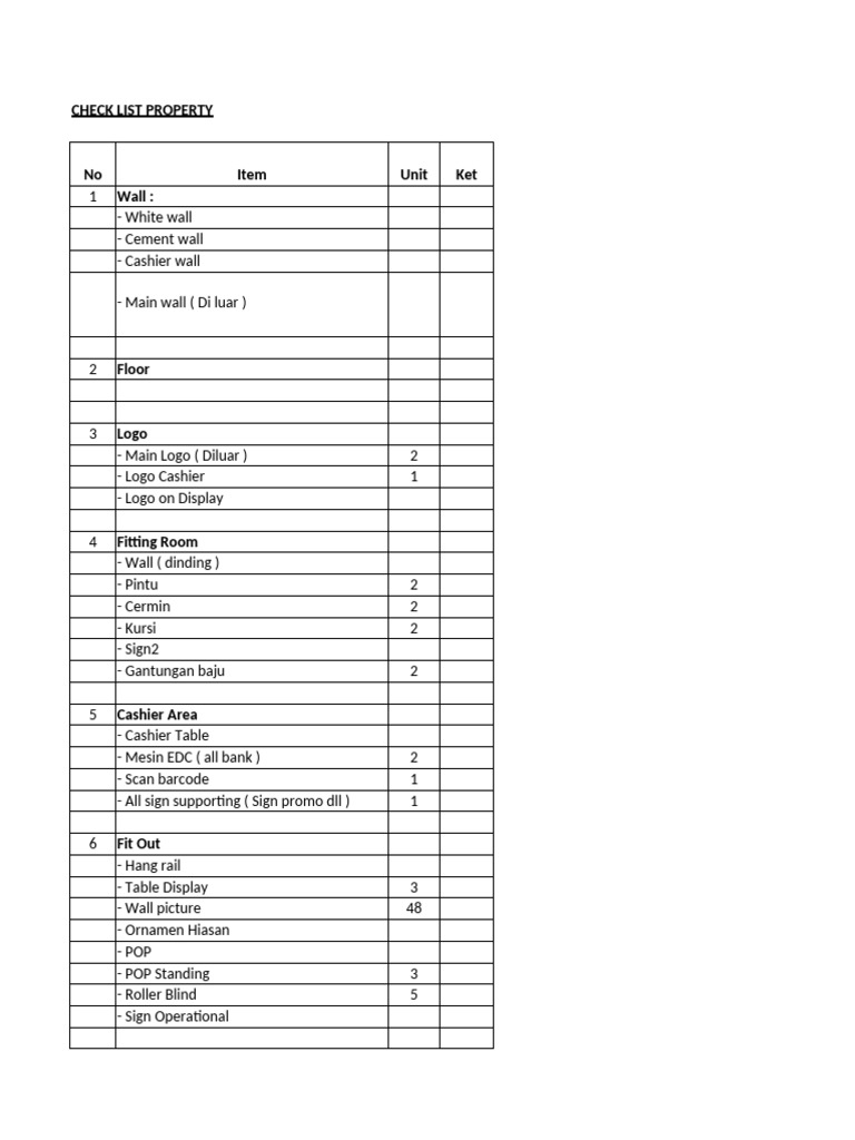 Check List Property | PDF