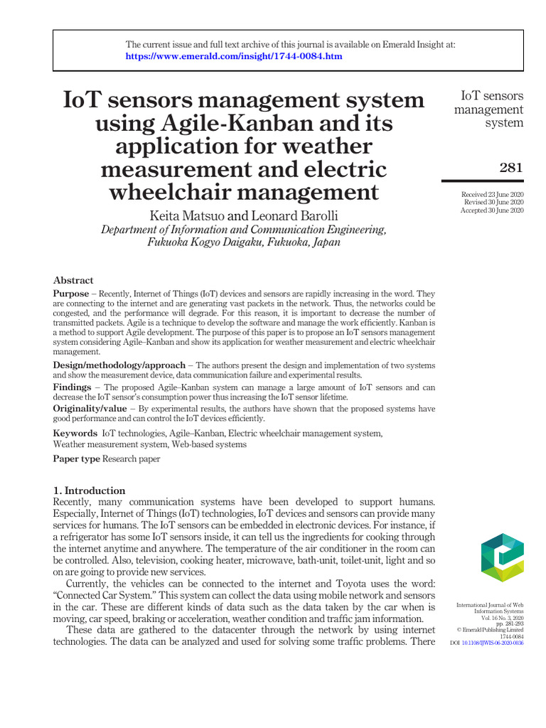 IoT Sensors Management System Using Agile Kanban and Its Application ...