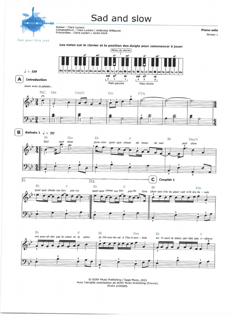 SAD AND SLOW / Clara Luciani | PDF