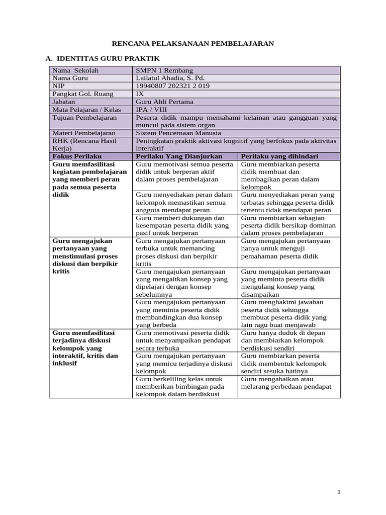 Modul Ajar IPA Pencernaan | PDF