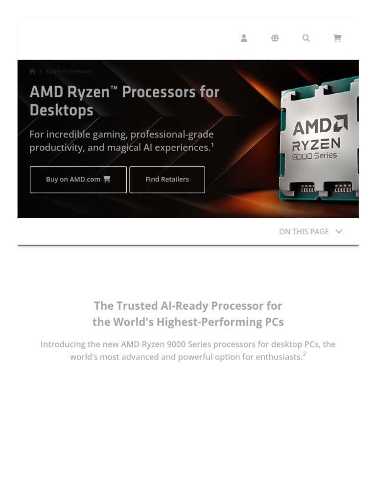 AMD Ryzen™ Processors For Desktops | PDF