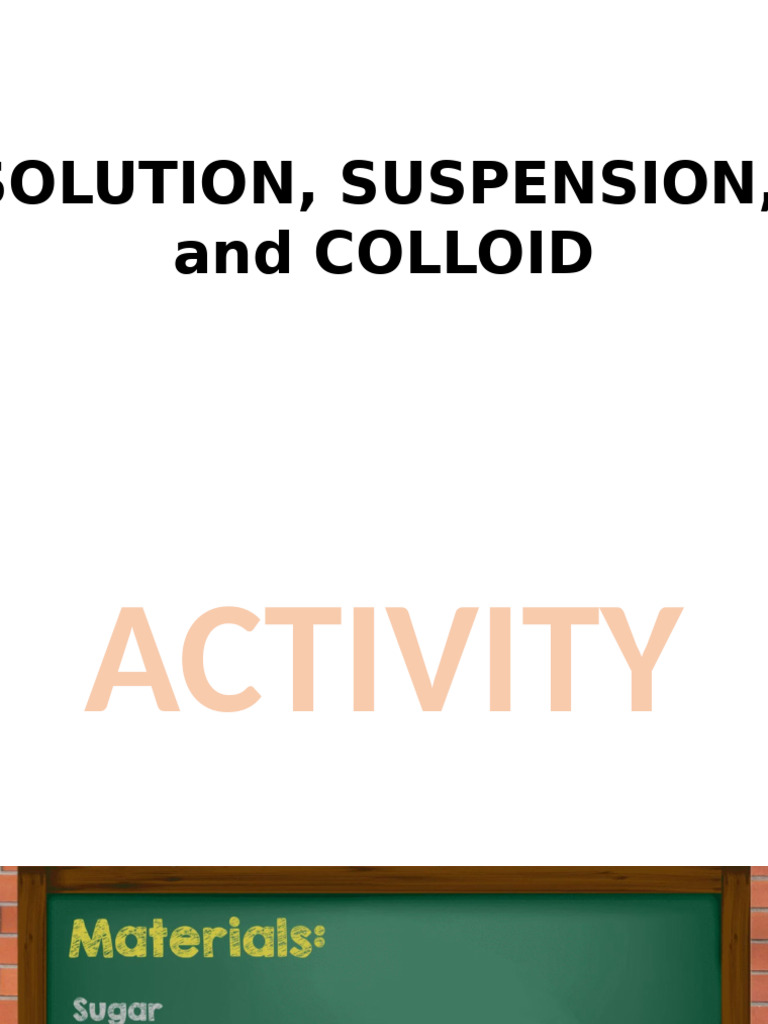 Solution Suspension Colloid | PDF