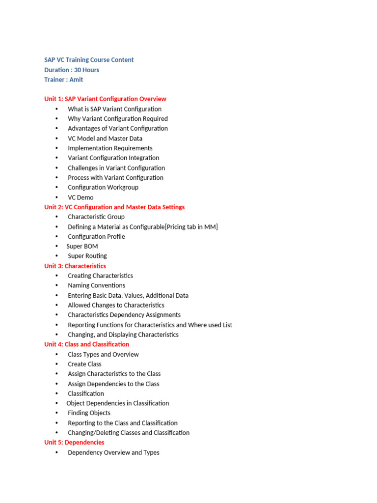 SAP VC Course Content by Amit | PDF