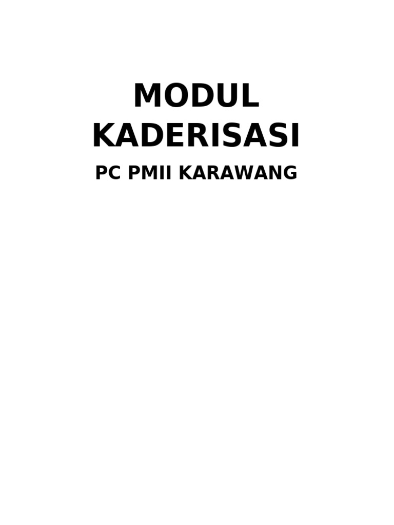 Modul Kaderisasi Pc. Pmii Karawang 2023-2024 | PDF