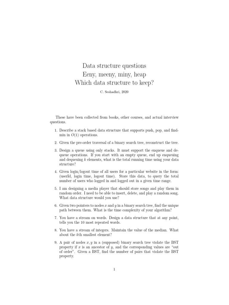 Data Struct Qns | PDF Data Struct Qns | PDF