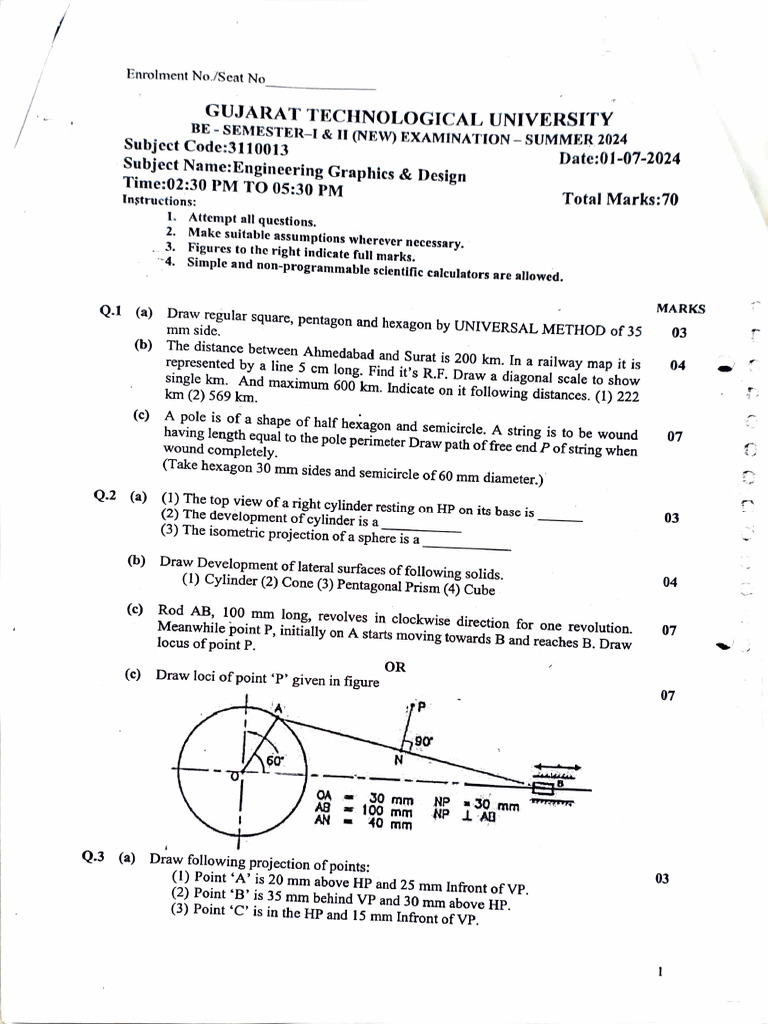 EGD, GTU, Paper Solution | PDF