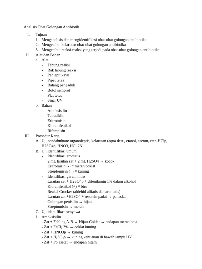Analisis Obat Golongan Antibiotik | PDF Analisis Obat Golongan Antibiotik | PDF