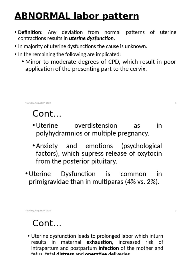 ABNORMAL Labor Pattern | PDF