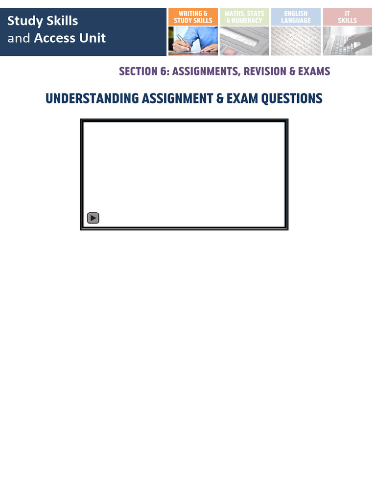 Understanding Assignment and Exam Questions-1 | PDF | Study Skills ...