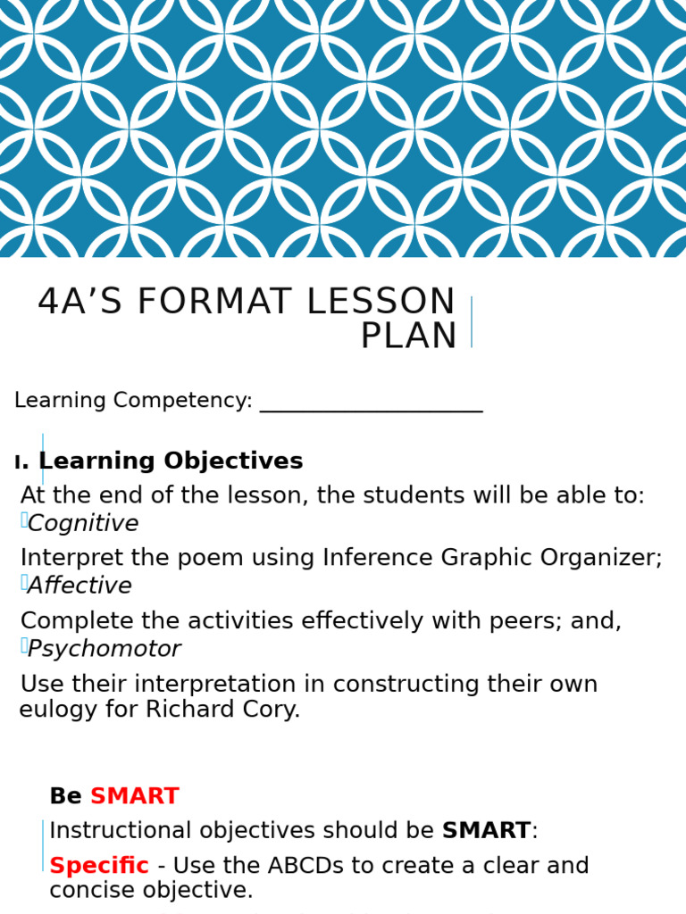 4as Format Lesson Plan | PDF