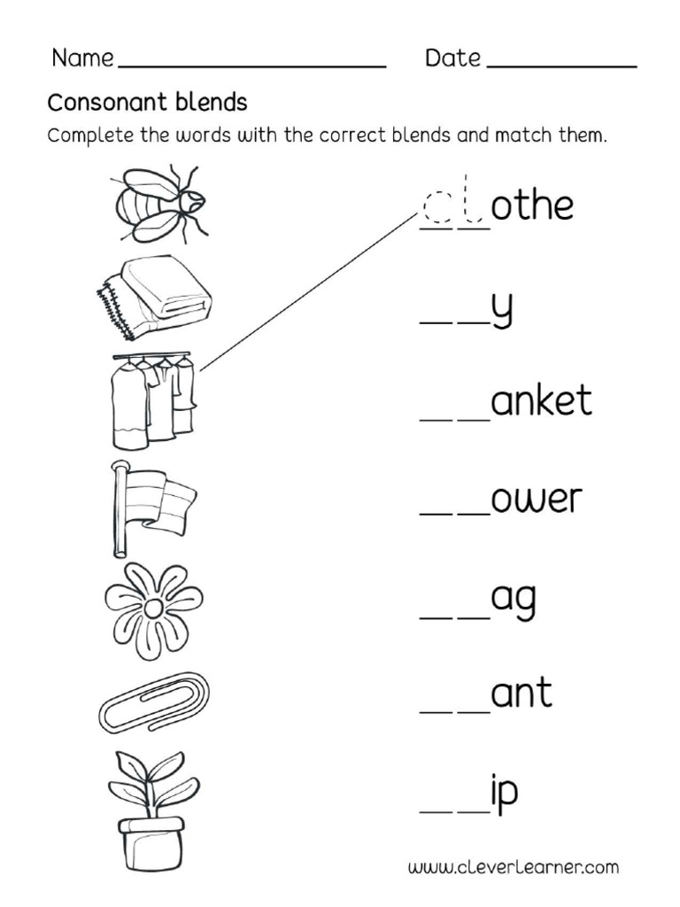 Preschool Consonant Blends With L 4s | PDF