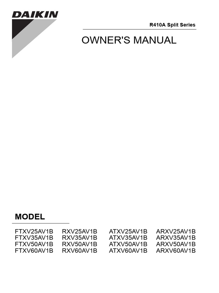 FTXV - ATXV-ARXV-AV1B - IOM - 66129914677 - Installation Manuals ...