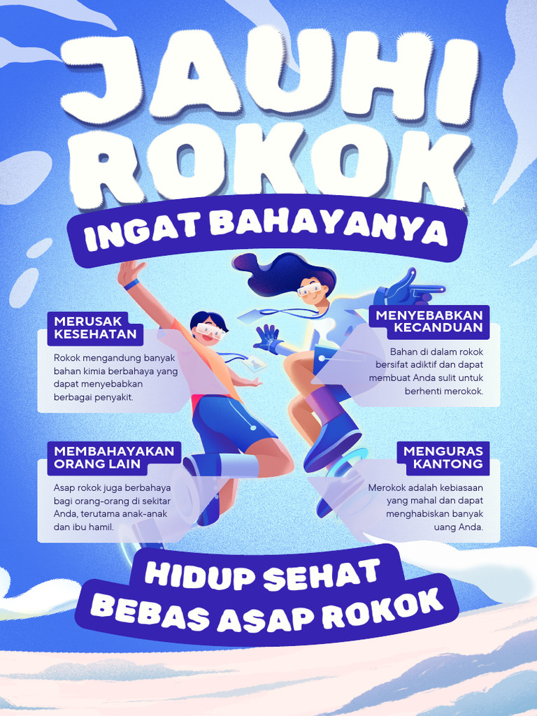 Poster Infografis Bahaya Rokok Ilustratif Biru Dan Putih - 20240809 ...