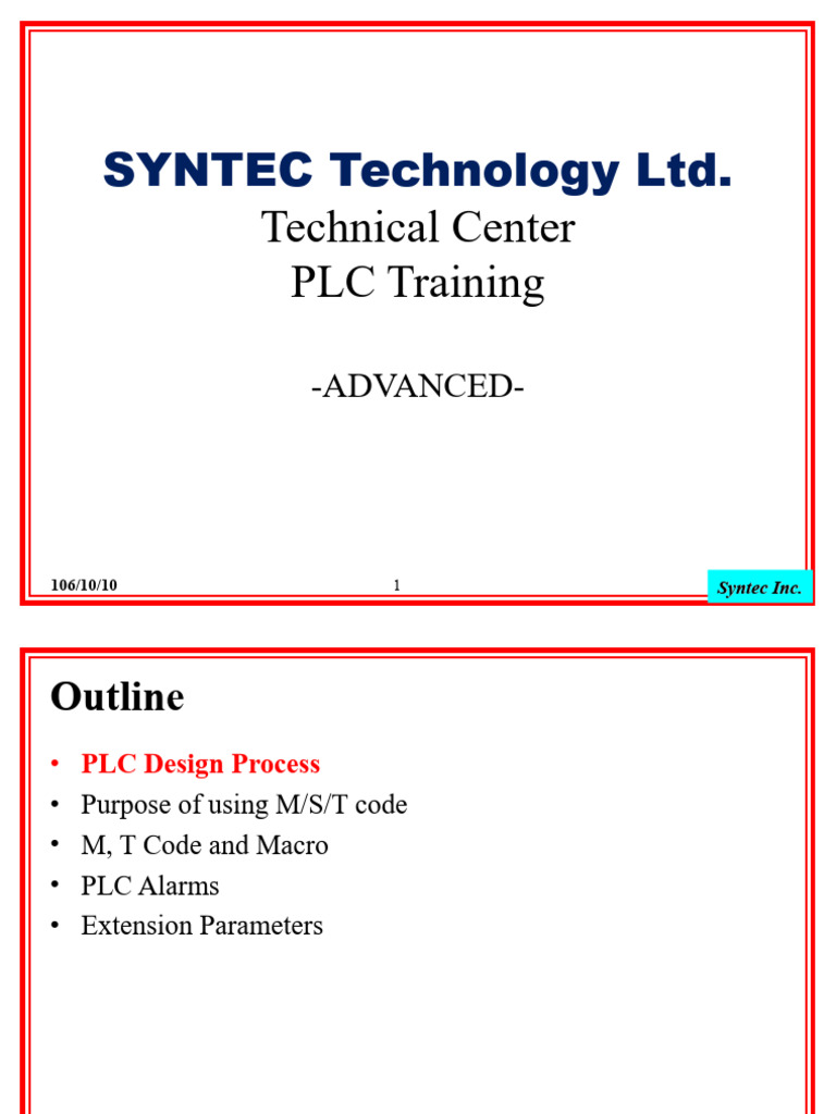 PLC Advanced Training | PDF