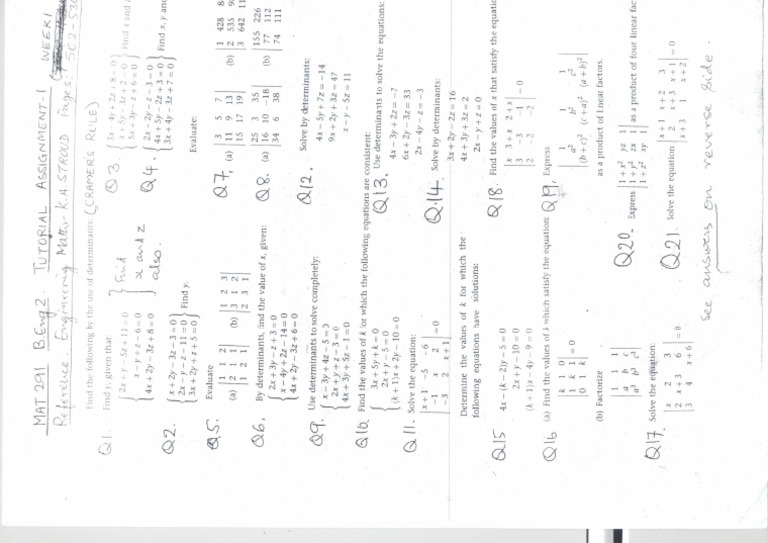 Tutorial 1 Engineering Mathematics 1 | PDF