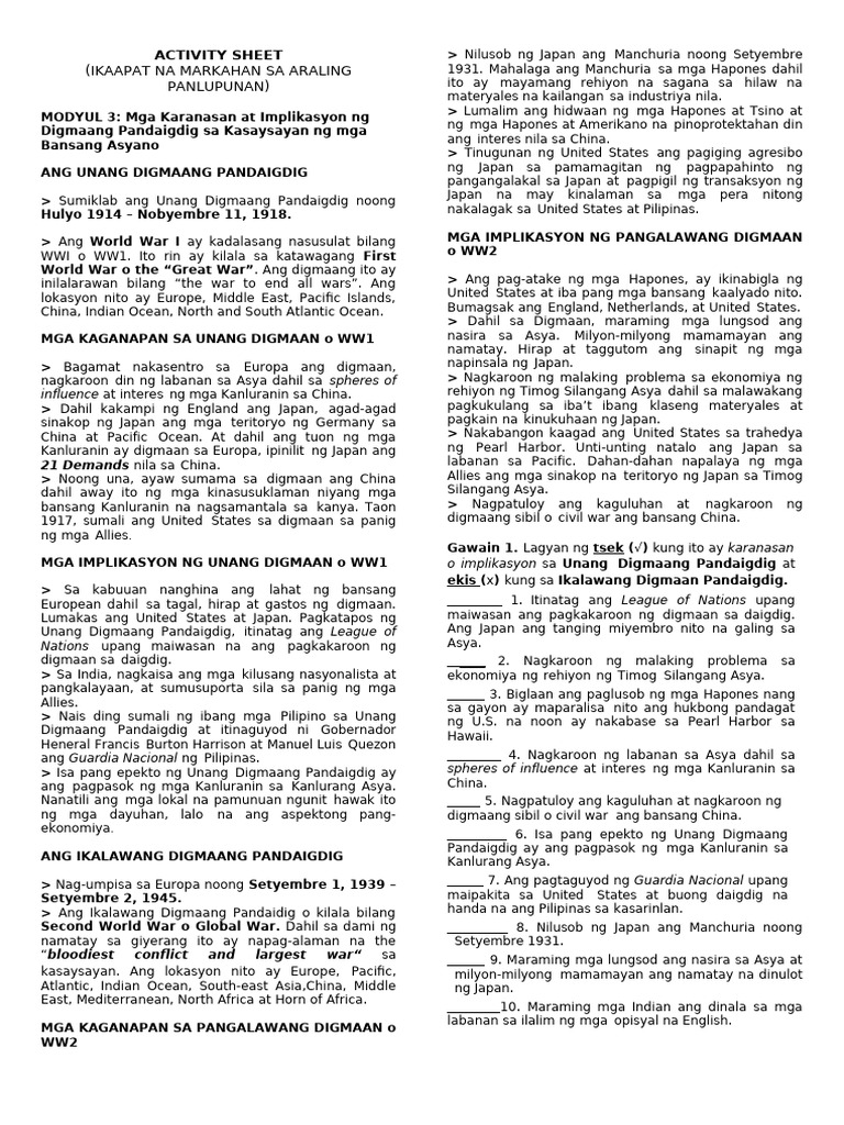 AP7 - Activity Sheet - M3 | PDF