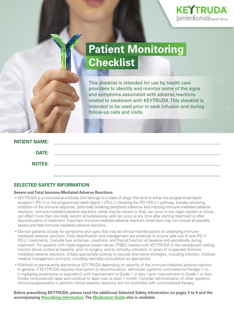 Patient Monitoring Checklist | PDF