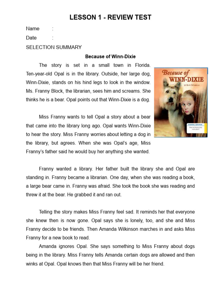 Grade 5 Lesson 1 Review Pdf