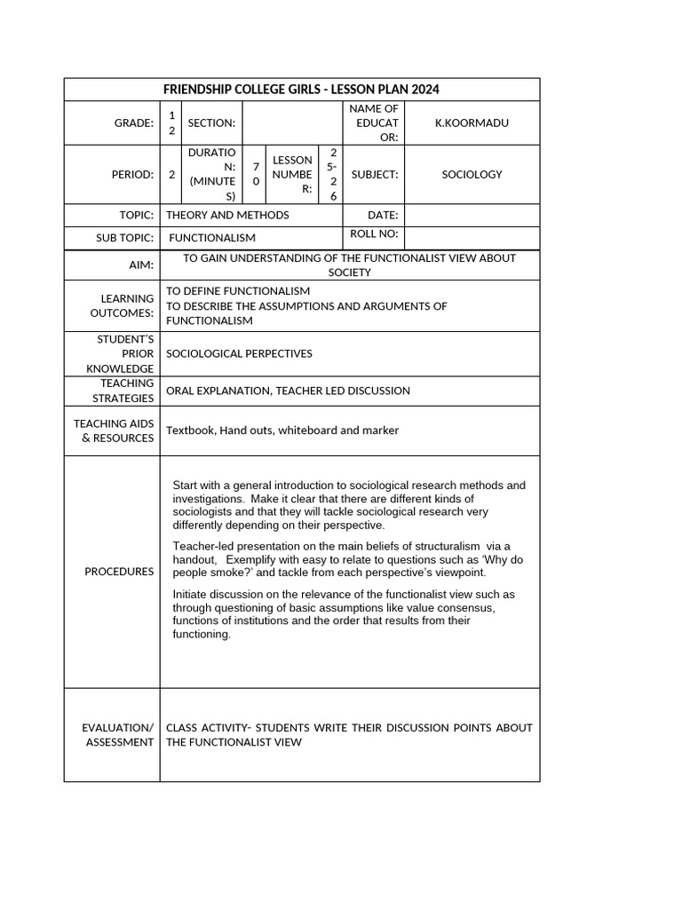 L13 Functionalism | PDF