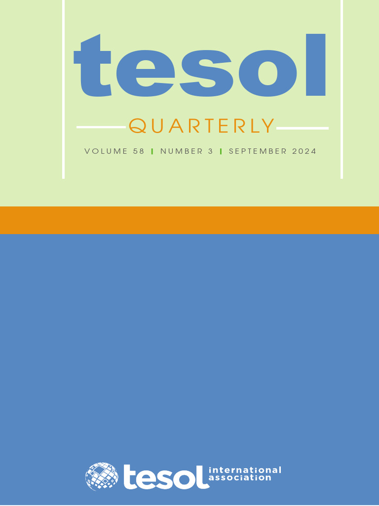 TESOL Quarterly - 2024 - Issue Information | PDF