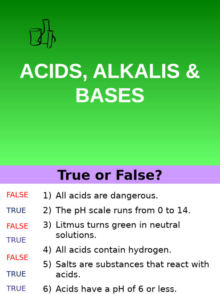 Acids, Alkalis & Bases PPT | PDF