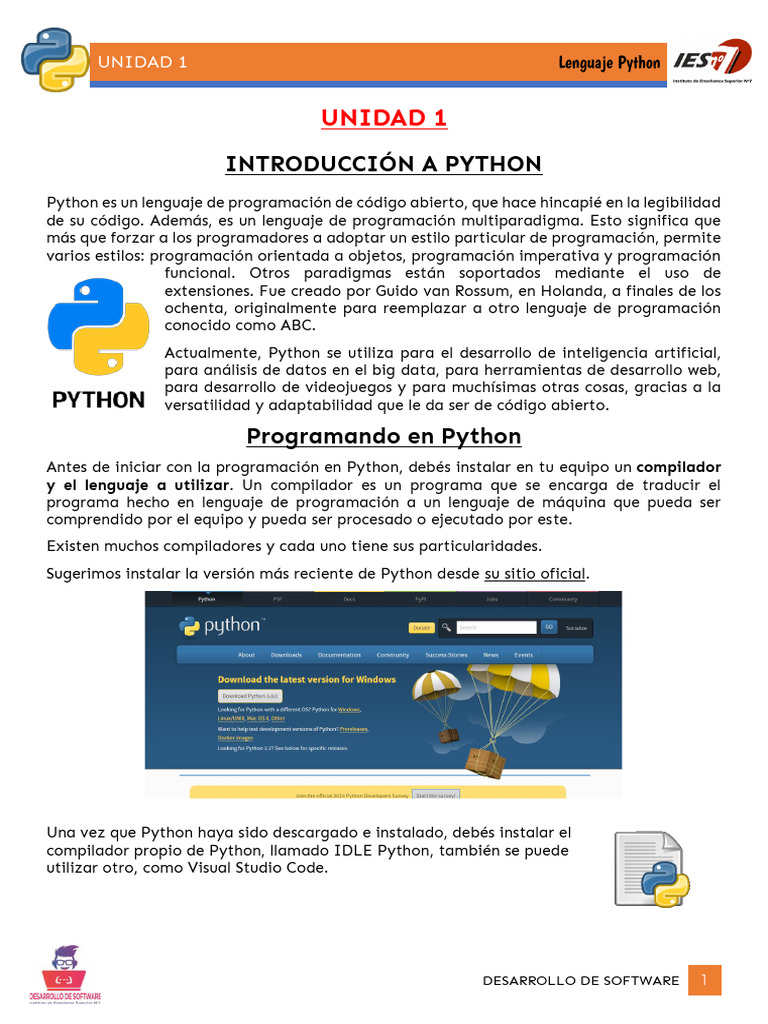UNIDAD 1 PYTHON | PDF UNIDAD 1 PYTHON | PDF