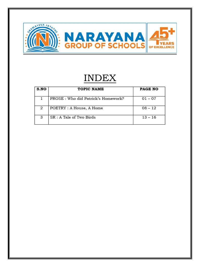 Cbse Vi English Study Material 2024-25 | PDF