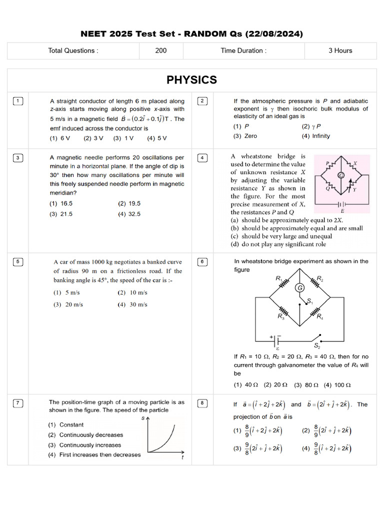 NEET2025 Test Sets QAs Sol 22 Aug 2024 | PDF | Standardized Tests ...
