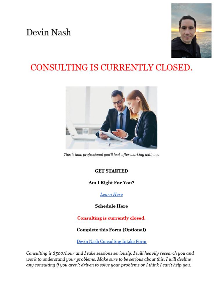 Devin Nash Consulting - Start Here | PDF
