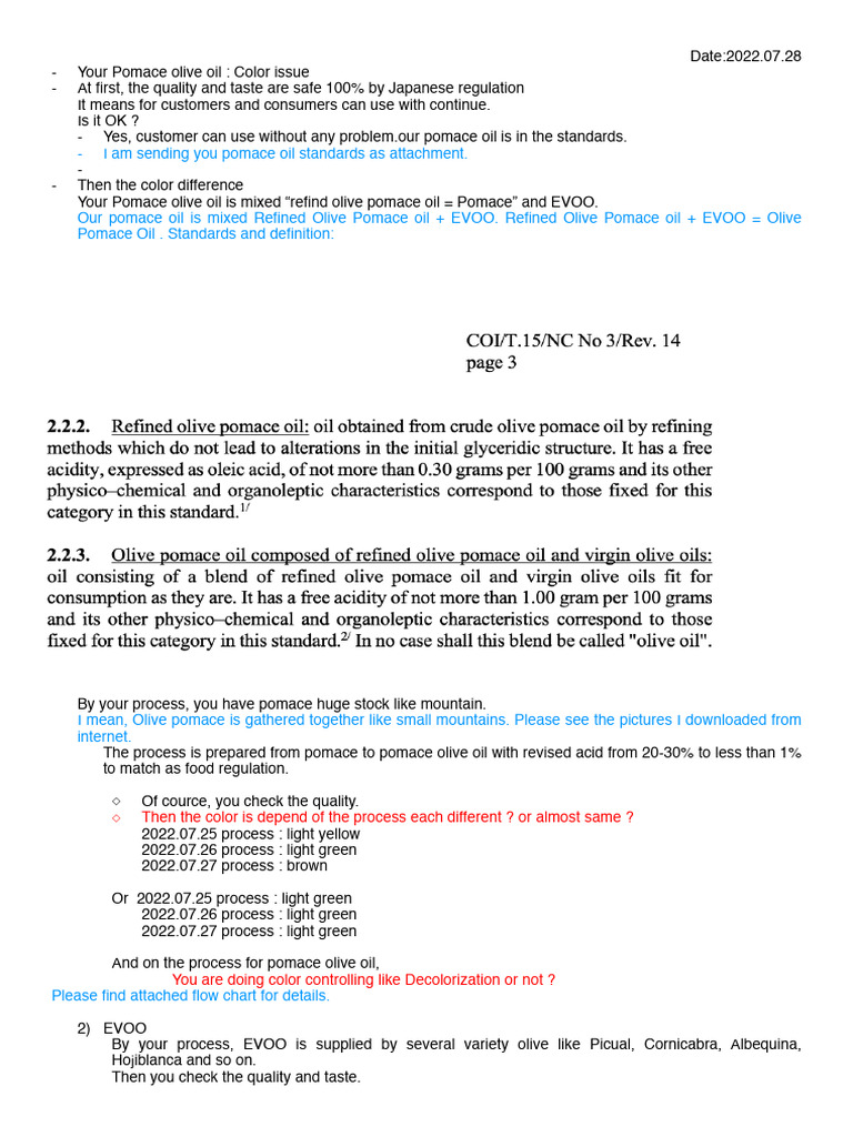 Pomace Olive Oil Color | PDF | Olive Oil | Asian Cuisine