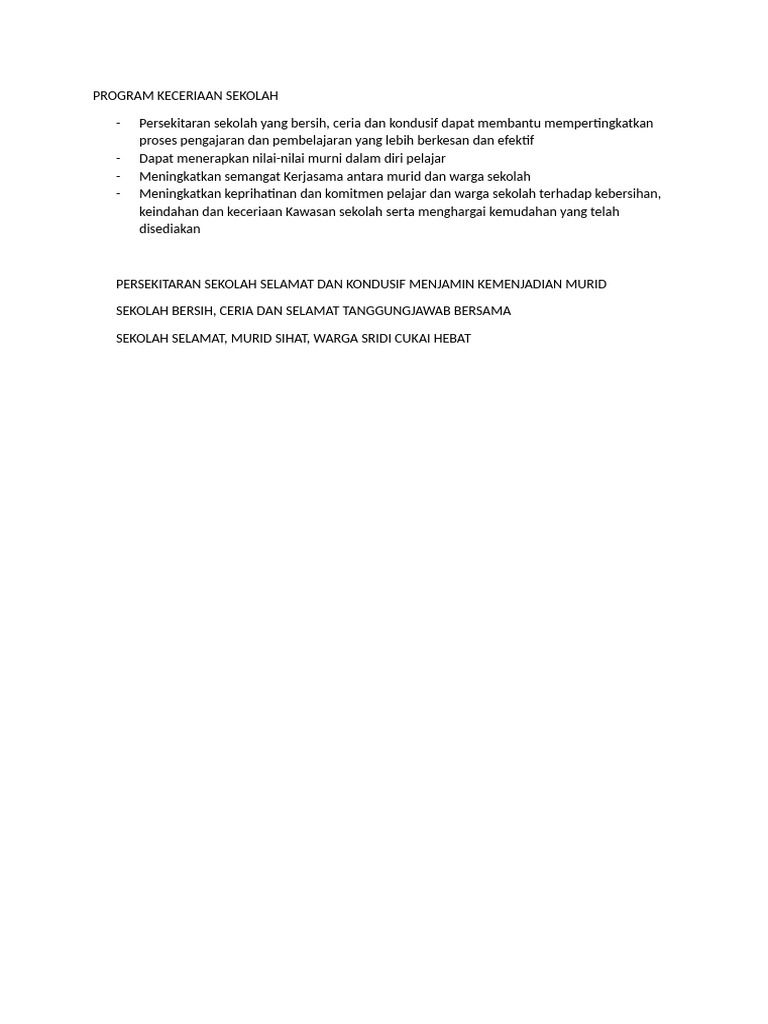 Tema Program Keceriaan Sekolah | PDF