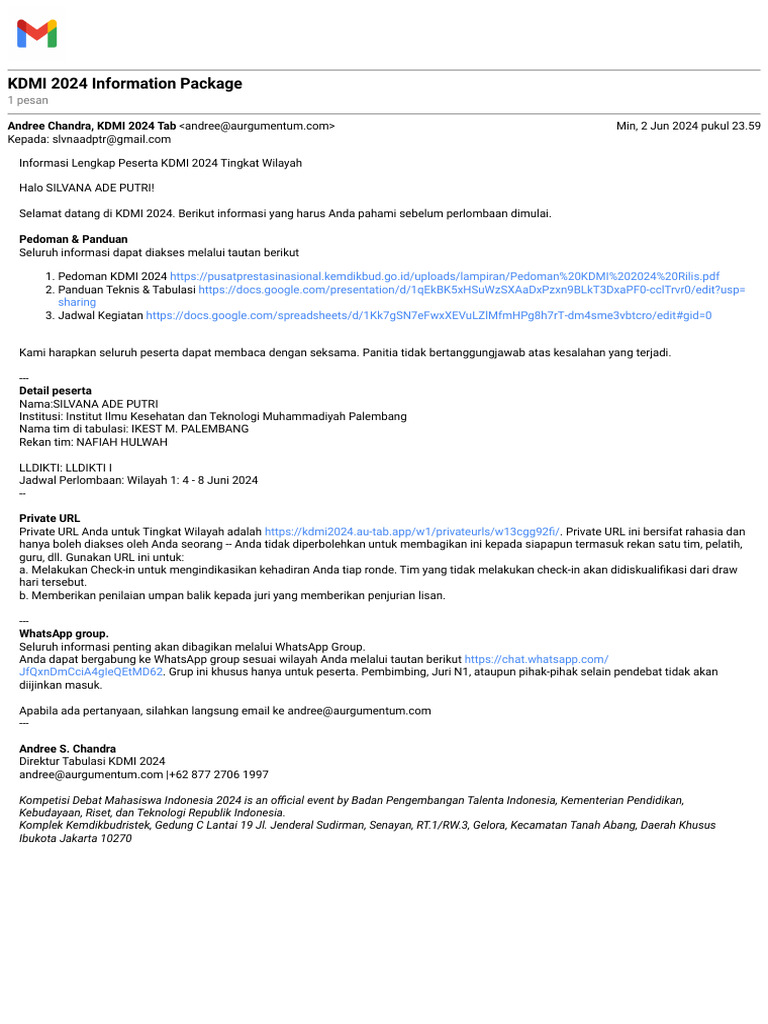 Gmail - KDMI 2024 Information Package | PDF