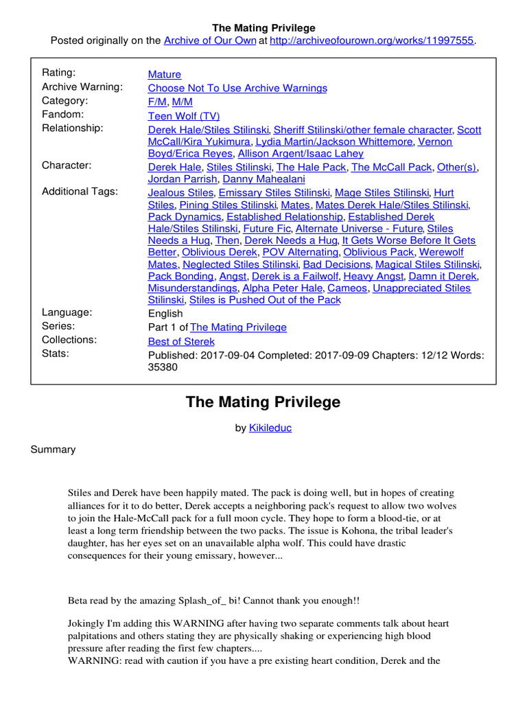 The Mating Privilege | PDF