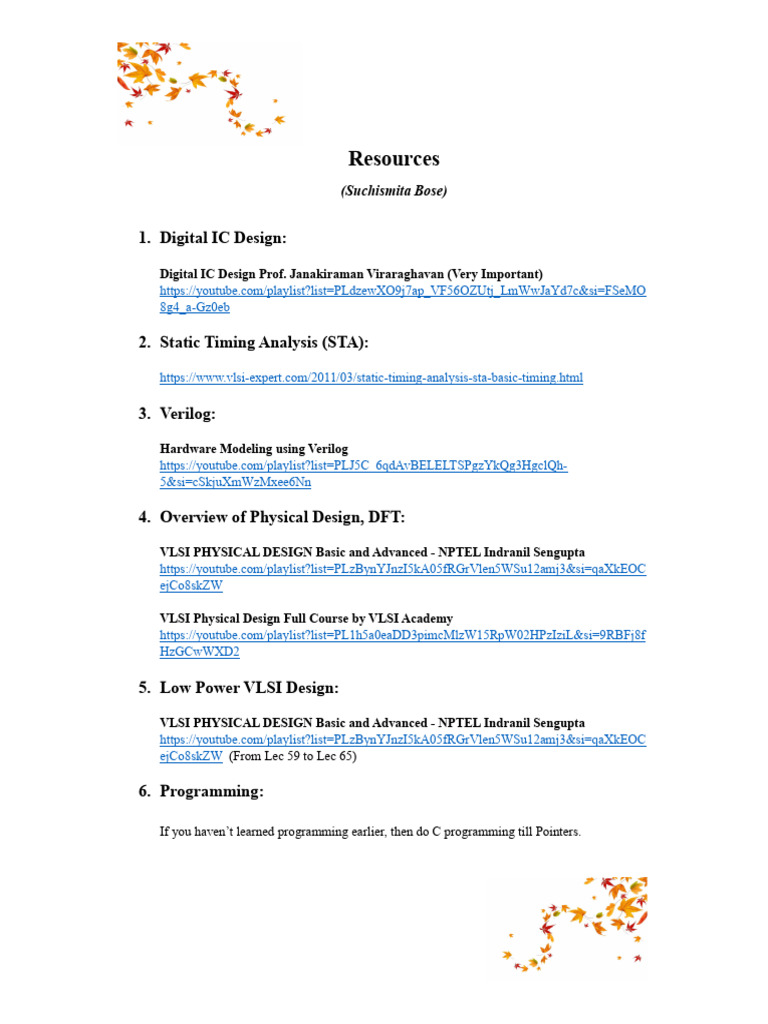 Suchismita Bose - VLSI Resources | PDF