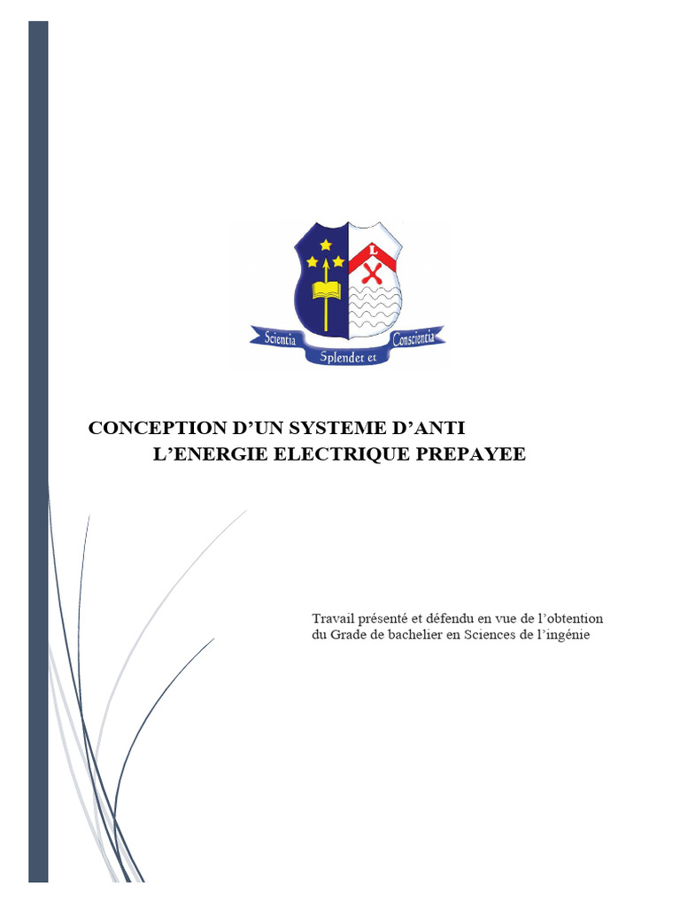 Universite de Lubumbashi: Conception D'Un Systeme D'Anti-Fraude de L'Energie Electrique Prepayee ...