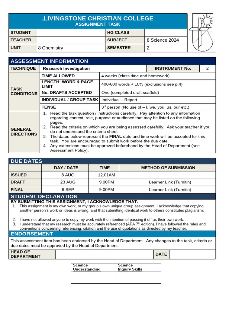 8 SCI Chemistry RI 2024-3 | PDF