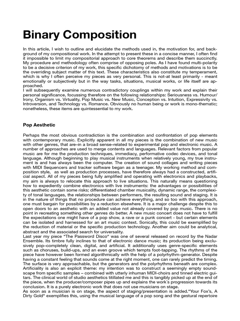 Binary Composition | PDF