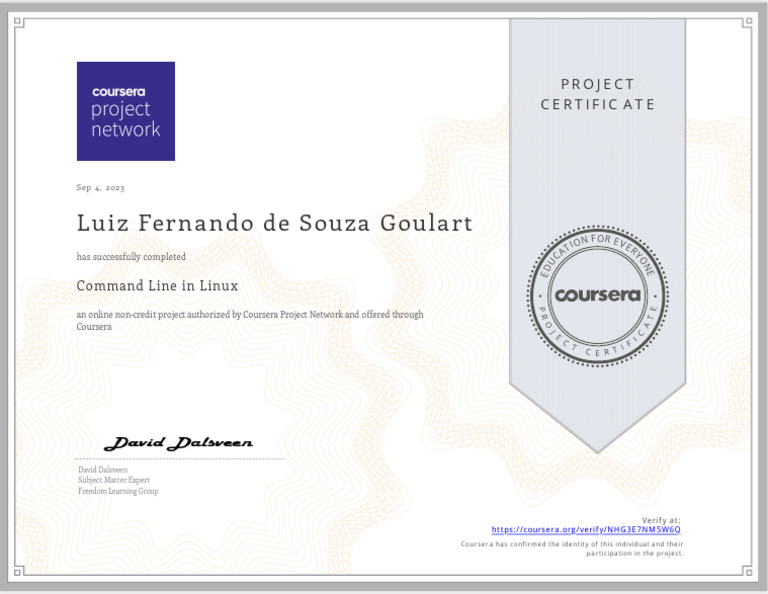 Coursera Linux Command Line Certificate | PDF