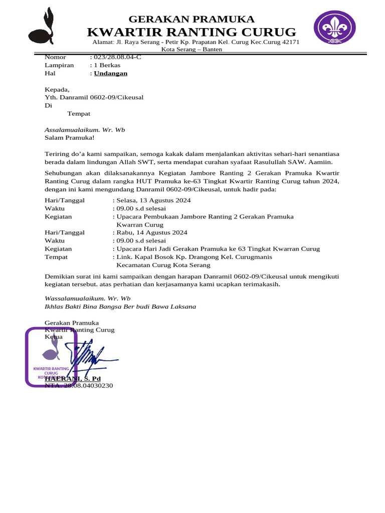 Surat Undangan Danramil 0602-09 | PDF